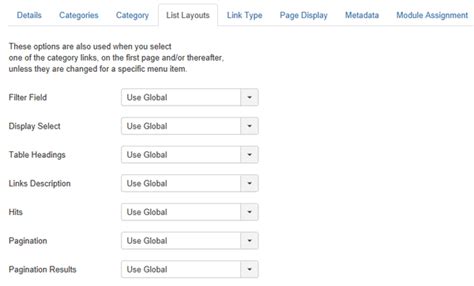 Help310 Menus Menu Item Weblink Categories Joomla Documentation