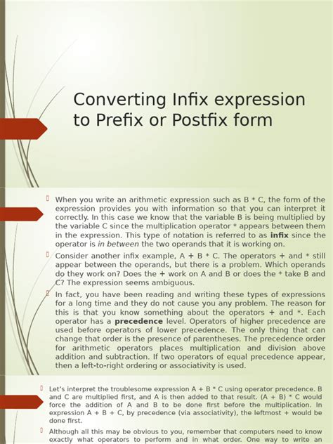 Converting Infix Expression To Prefix Or Postfix Form Pdf