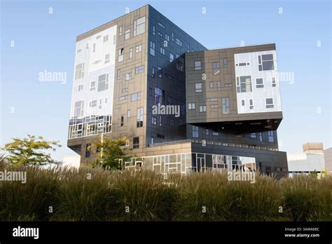 Modern Modular Architecture Building With Offset Volumes And Glass