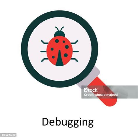 debugging vector flat icon design illustration symbol on white background eps 10 file stock