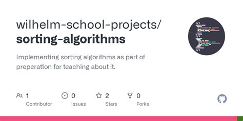 GitHub Wilhelm School Projects Sorting Algorithms Implementing Sorting Algorithms As Part Of