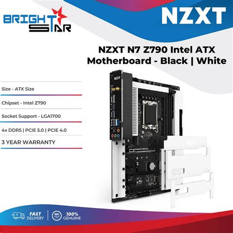 Nzxt N7 Z790 Intel Atx Lga1700 Ddr5 Motherboard Black White Shopee Malaysia