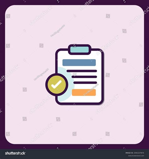 Approved Checklist Icon Document Verification Validation Stock Vector Royalty Free 2591227675