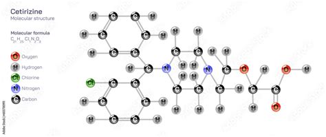 Cetirizine Structure Formula Cetirizine Structural Molecular Formula