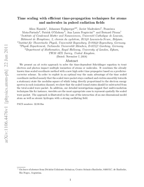 Pdf Time Scaling With Efficient Time Propagation Techniques For Atoms