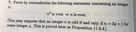 Solved Prove By Contradiction The Following Statement