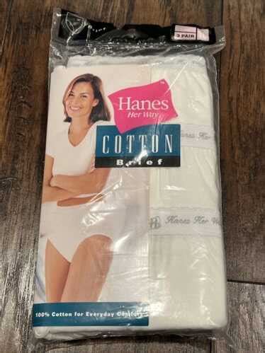 New Vintage 1999 Hanes Her Way Womens 100 White Cot… Gem