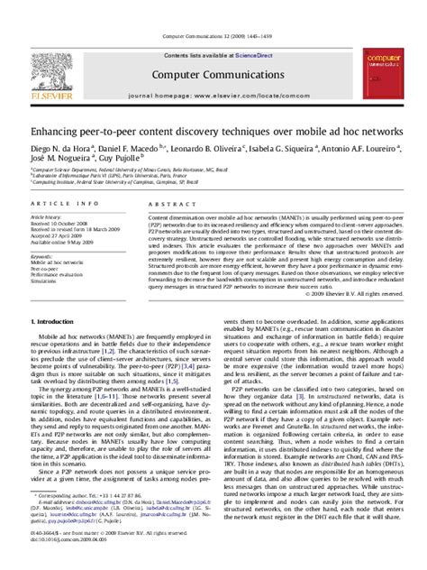 Pdf Enhancing Peer To Peer Content Discovery Techniques Over Mobile Ad Hoc Networks Leonardo