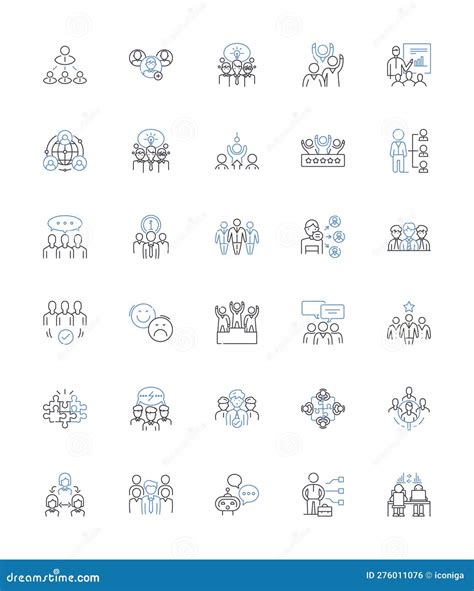 Alliance Line Icons Collection Unity Partnership Collaboration