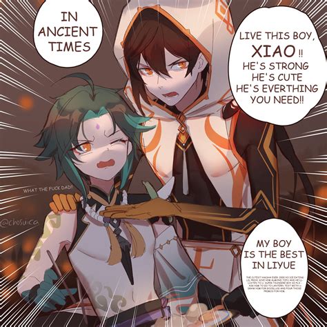 Zhongli Xiao And Zhongli Genshin Impact Drawn By Chosuica Danbooru