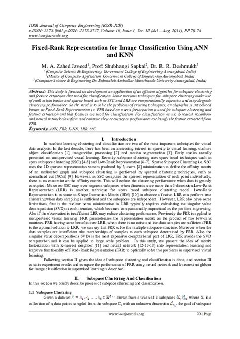 Pdf Efficient Image Classification Using Fixed Rank Representation