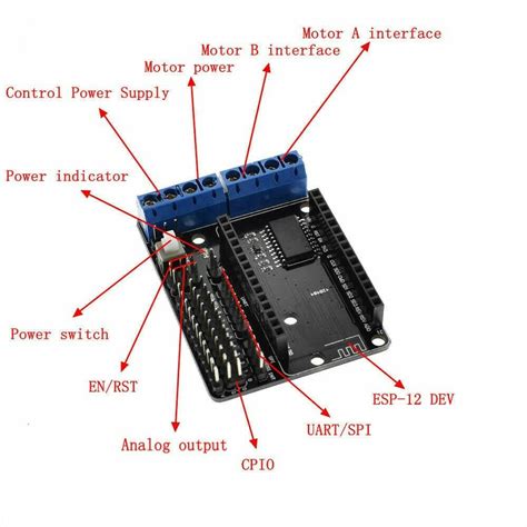 Motor Shield L293d Diy Robot For Nodemcu Esp 12e Esp8266 Wifi Lua Cp21