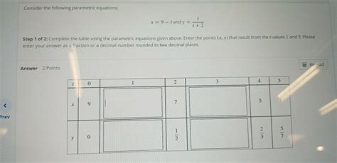 solved consider the following parametric equations t 2
