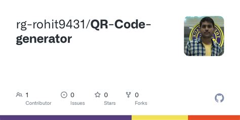 GitHub Rg Rohit QR Code Generator