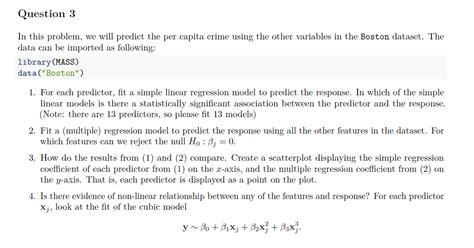 Solved In This Problem We Will Predict The Per Capita Crime