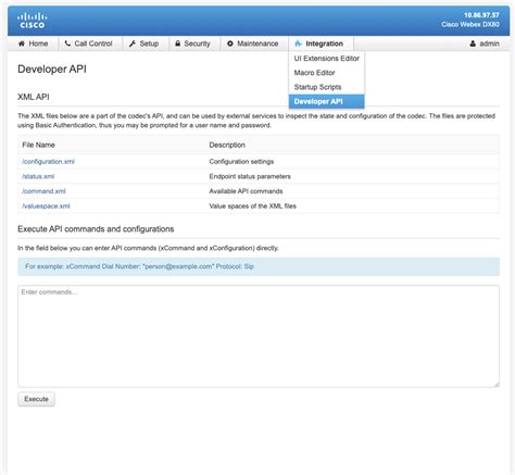 Admin Use The Cisco Touchscreen Control Unit