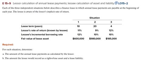 E 15 9 ﻿lessor Calculation Of Annual Lease Payments