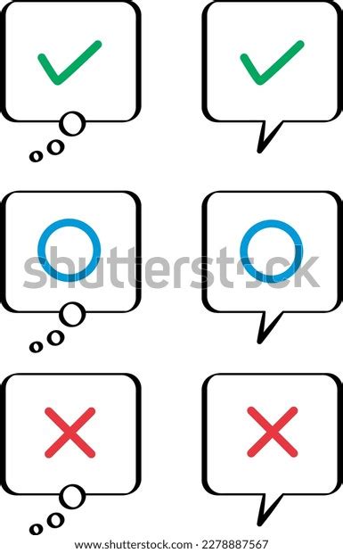 Simple Check Mark Speech Bubble Set Stock Vector Royalty Free