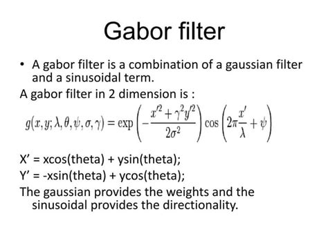 Gabor Filtering For Fingerprint Image Enhancement Pptx