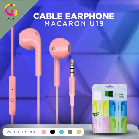 Jual Headset Stereo U19 Macaron Handsfree Extra Bass Earphone U 19