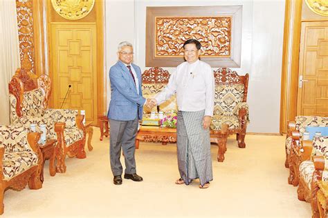 ဒုတိယဝန်ကြီးချုပ်နှင့် ပြည်ထောင်စုဝန်ကြီး ဦးသန်းဆွေ မြန်မာနိုင်ငံဆိုင်ရာ အိန္ဒိယနိုင်ငံ သံအမတ်က