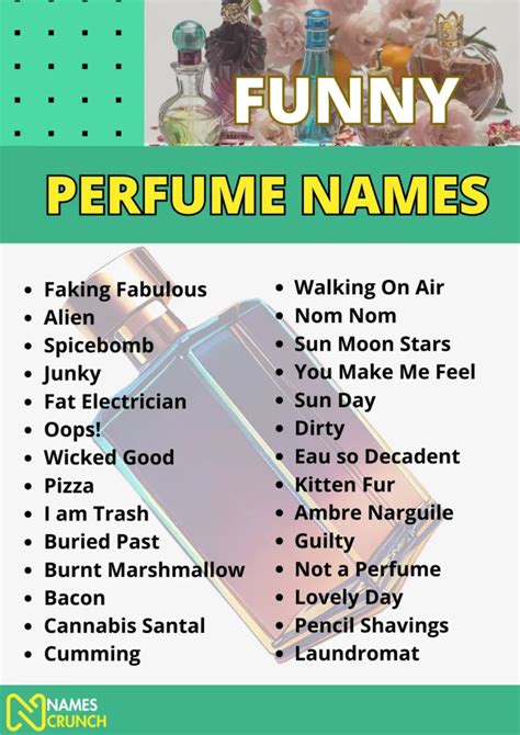 Funny Perfume Names Splash Of Laughter Names Crunch