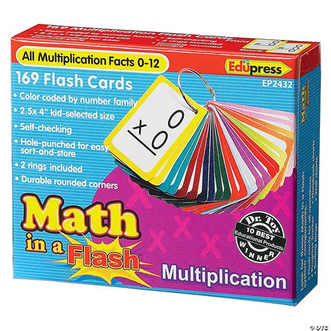 Edupress Math In A Flash Color Coded Multiplication Flash Cards 169
