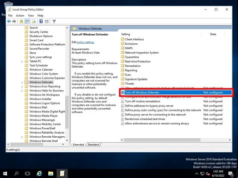 Windows Server 2016：windows Defender Disable Procedure Shima System