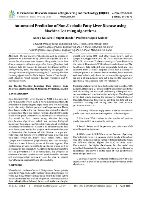 pdf irjet automated prediction of non alcoholic fatty liver disease