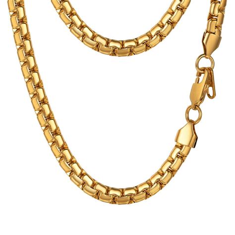 Prosteel 14k Gold Plated Chain For Men Women Stainless Steel Round Link