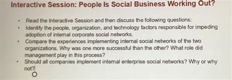 Solved Interactive Session People Is Social Business