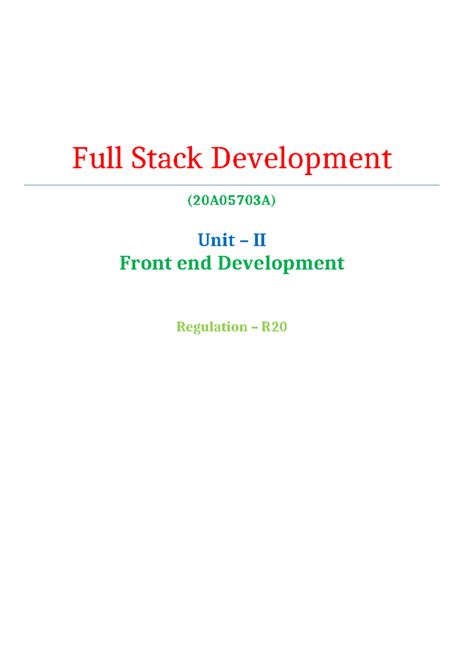 Unit 2 Fsd 20a05703a Javascript Basics And Frontend Development