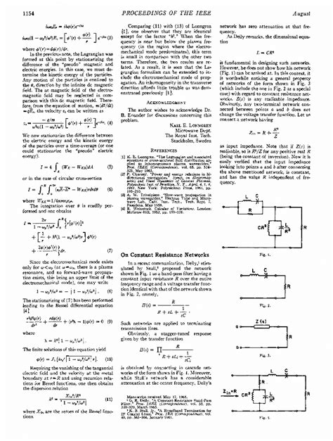 On Constant Resistance Networks Ieee Journals And Magazine Ieee Xplore