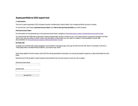 portfolio to csv export