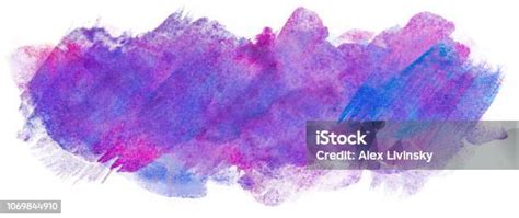 다층된 스트립 페인트 수채화 길쭉한 자리 수평의 얼룩 보라색과 자주색 브러쉬 스트로크 블루 반짝이 펄 페인트입니다 그리기에 대한 스톡 사진 및 기타 이미지 Istock