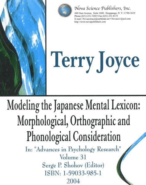 Pdf Modeling The Japanese Mental Lexicon Morphological Orthographic