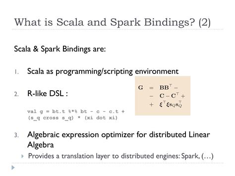 Ppt Mahout Scala And Spark Bindings Bringing Algebraic Semantics Ppt Mahout Scala And Spark Bindings Bringing Algebraic Semantics