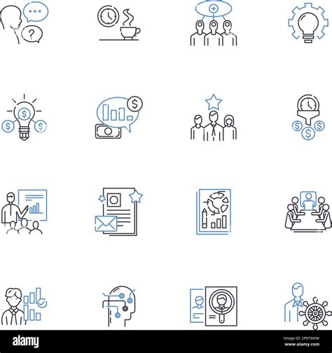 Market Segmentation Line Icons Collection Demographics Psychographics Behavior Profiles