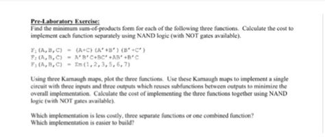 Solved Find The Minimum Sum Of Products Form For Each Of The Chegg