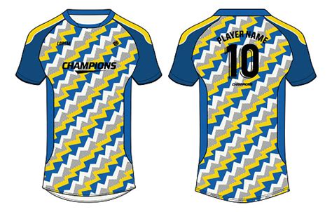 스포츠 저지 티셔츠 디자인 컨셉 벡터 템플릿 추상기하학적 패턴 라글란 라운드 넥은 크리켓 축구 배구 럭비 유니폼의 전면 및 백 뷰가 있는 축구 유니폼 컨셉을 0명에 대한