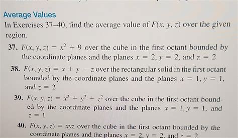 Solved Average Values In Exercises Find The Average Chegg