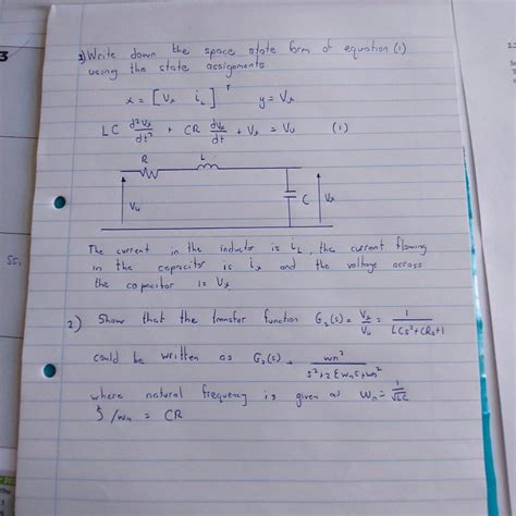 Solved 2 2 3 Write Down The Space State Form Of Equation Chegg Com