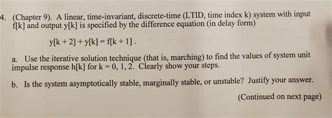 Solved 4 Chapter 9 A Linear Time Invariant