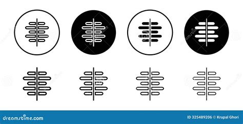 Center Align Vector Icon Set Collection Center Align Outline Flat Icon Stock Illustration