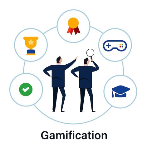 Premium Vector Gamification Concept Interactive Icon Set In Business Application And Operation