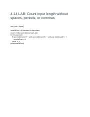LAB Count Input Length Without Spaces Periods Or Commas Docx LAB Count Input