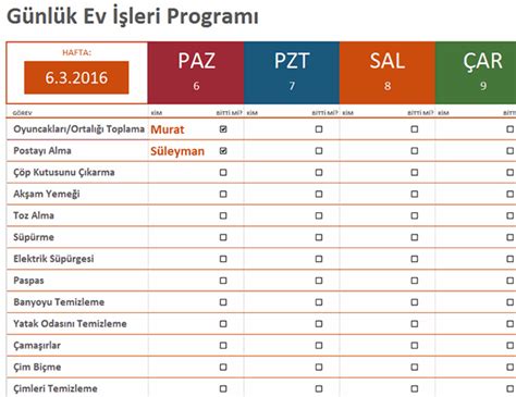 Haftalık Grup Programı