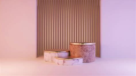 파스텔 색상 배경의 빈 흰색 대리석 연단 및 G가 있는 기하학적 연단 장면 무료 사진