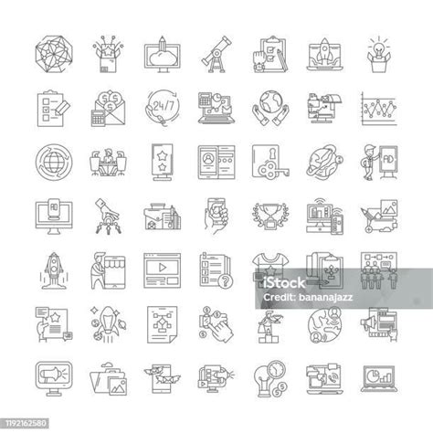 Projet Dicônes Linéaires Signes Symboles Dillustration De Ligne Vectorielle Ensemble Vecteurs