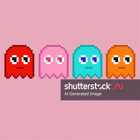 4 Pacman Ghosts Side By Side Ai Generated Image 2599973363 Shutterstock